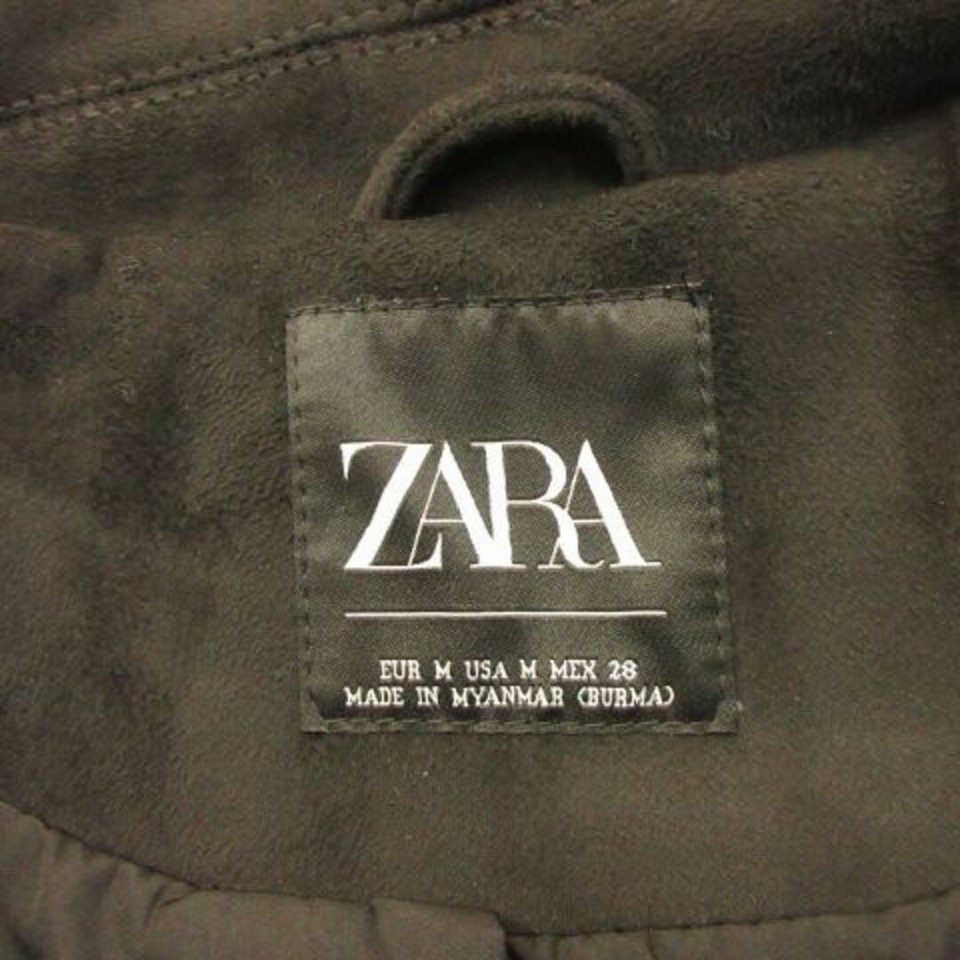 Zara Faux Suede Riders Jacket Zip Up Long Sleeve Black M*A778 M ...