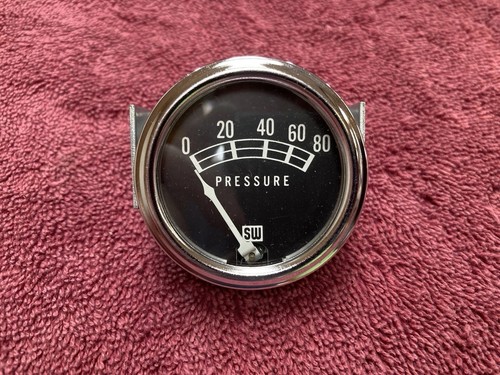 Vintage Stuart Warner oil pressure gauge New ! | eBay