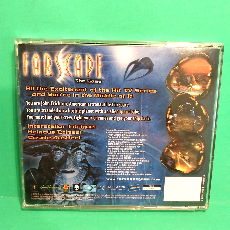 Farscape the Game PC Cd Rom Windows Computer Game Sci Fi Tv Series Jim ...