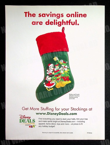 Mickey Mouse Christmas Stocking Disney 2003 Print Magazine Ad Poster ...