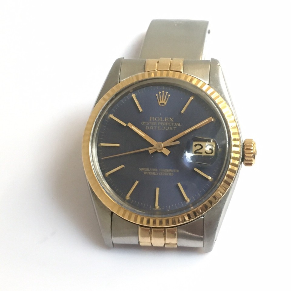 1978 ROLEX MEN'S DATEJUST 16013 Two Tone Quick Set Wristwatch Box All ...