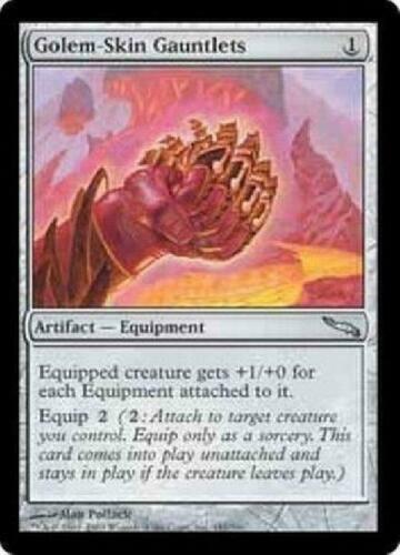 X4 Golem-Skin Gauntlets Mirrodin LP/NM MTG Magic the Gathering DNA ...