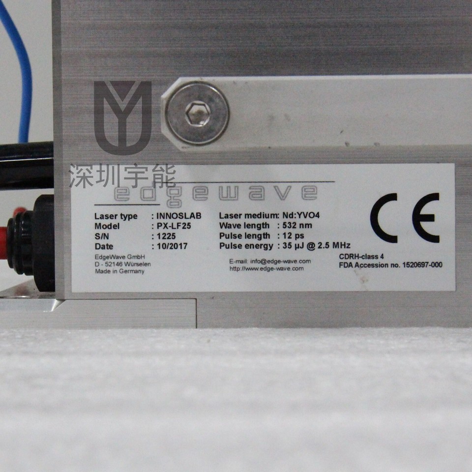 Used EDGEWAVE Green picosecond laser PX-LF25 532nm 12ps tested power ...