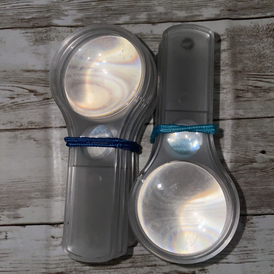 Plastic Magnifiers, (15) Mini Magnifying Glass 5X and 15X Handheld EUC ...