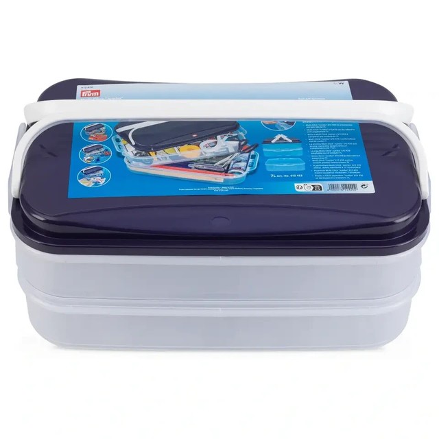 Prym Jumbo Click Two 7 Litre Boxes Storage Stackable Craft Container ...