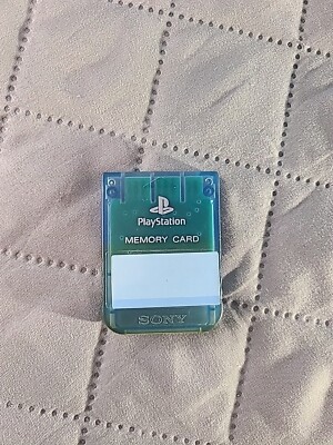 OEM Sony PlayStation 1 PS1 1MB Memory Card Transparent Blue SCPH-1020 ...