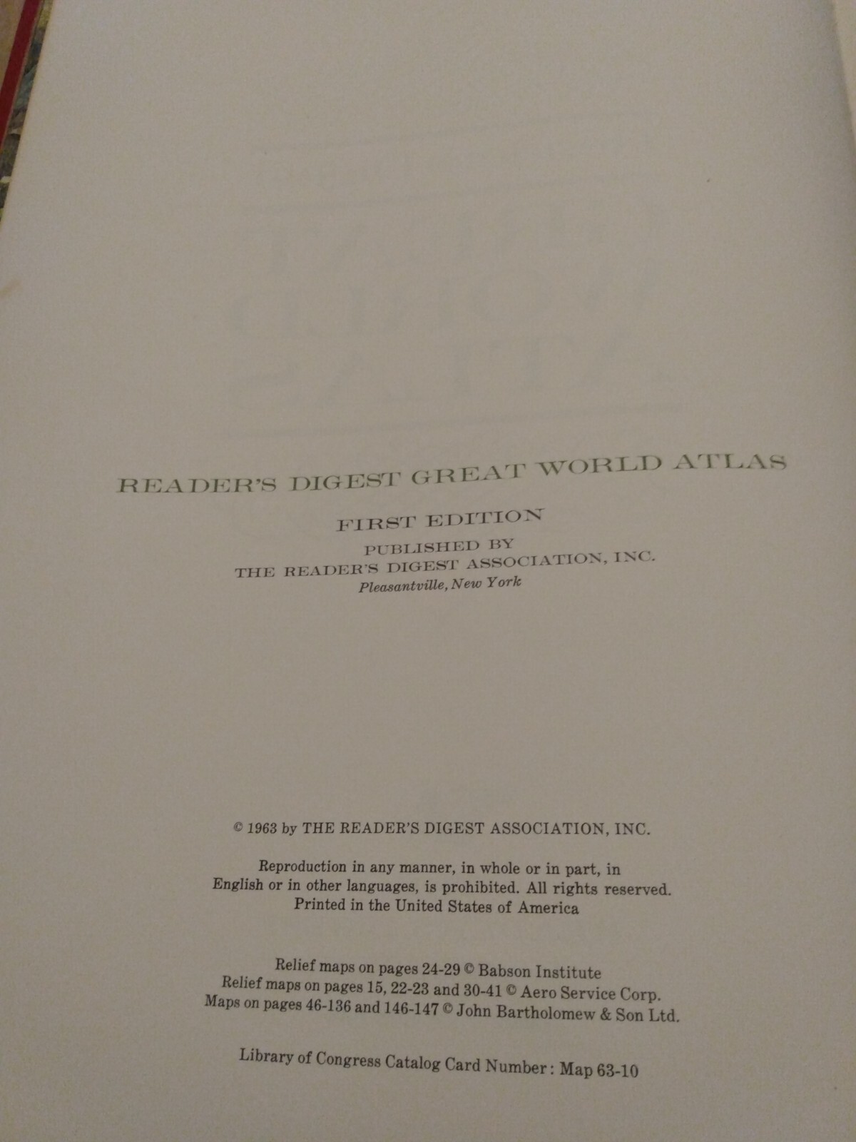 Reader's Digest Great World Atlas 1st Ed. 1963 Geography Colored Maps ...
