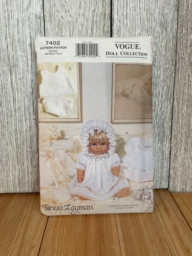 Vogue 7402 Doll Collection 14"-16" Doll Layette Pattern UNCUT FF | eBay