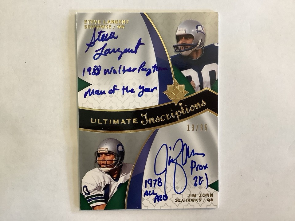STEVE LARGENT/JIM ZORN AUTO/35 2009 Ultimate Collection ULITIMATE ...