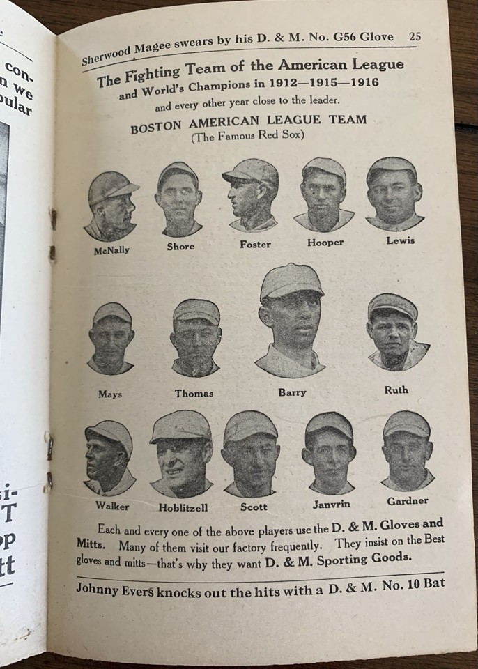 1918 Draper And Maynard Baseball Rules Guide Babe Ruth Joe Jackson Red ...