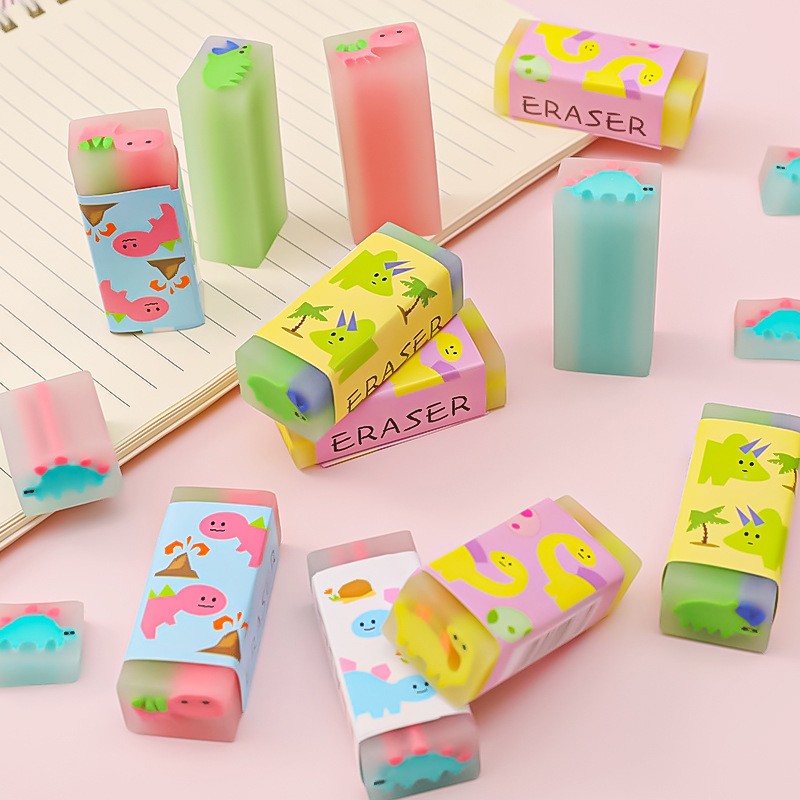 Cartoon Dinosaur Pencil Eraser Learn Eraser Student Child Prize Gift ...