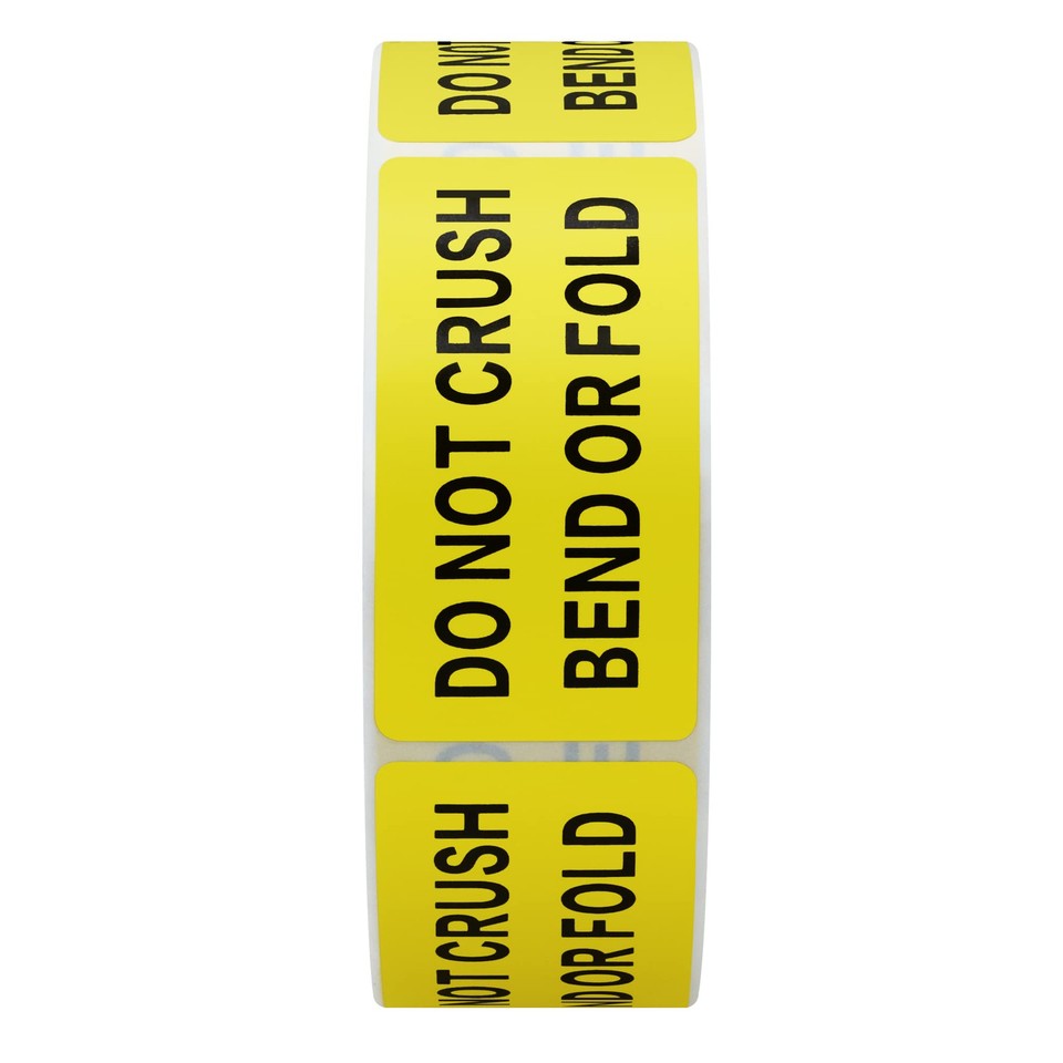 1x2 inch DO NOT Crush Bend OR FOLD Warning Shipping Stickers Self ...