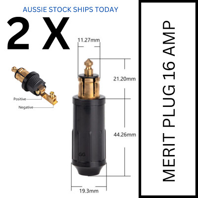 2 X Merit Cigarette Accessories Lighter Plug Adaptor 12V 15A Caravan ...