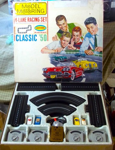 AURORA HO RARE M M #1513 CLASSIC 50 VIBRATOR 4 LN SLOT CAR RACE TRACK ...