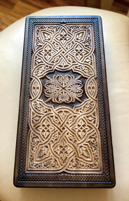 BACKGAMMON - Ornament Tracery Large Wooden - BOARD SET GAME - Nardy ...