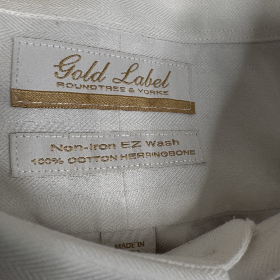 Lot (3) Roundtree & Yorke Men's Gold Label Shirts Non-Iron 18-34/18-35 ...