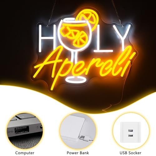 Holy Aperoli Neon Sign, Aperol Spritz Neon Signs for Wall Decor ...