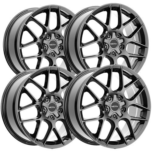 (Set of 4) Motiv 435G Foil 18x8 5x112/5x4.5" +42mm Gunmetal Wheels Rims ...
