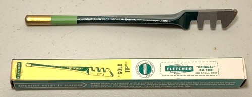 Vintage 5" Fletcher-Terry Gold Tip Glass Cutter Tool Original Box Made ...