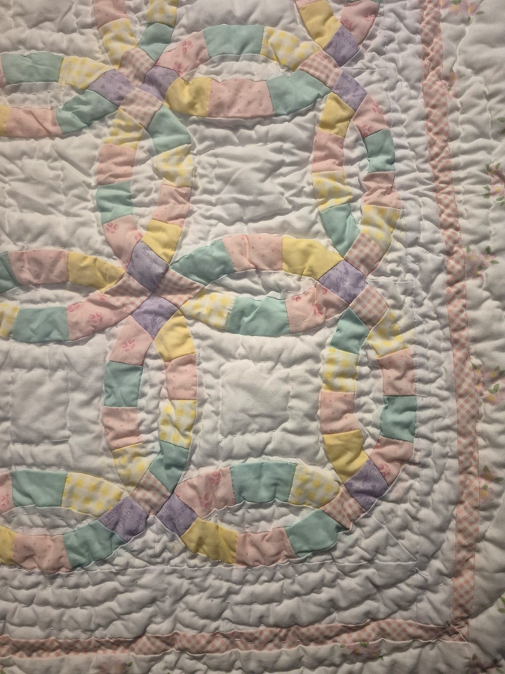 BRIGHT FUTURE Baby Quilt Blanket by JC Penny 36 X 45 Pastel Floral Girl ...