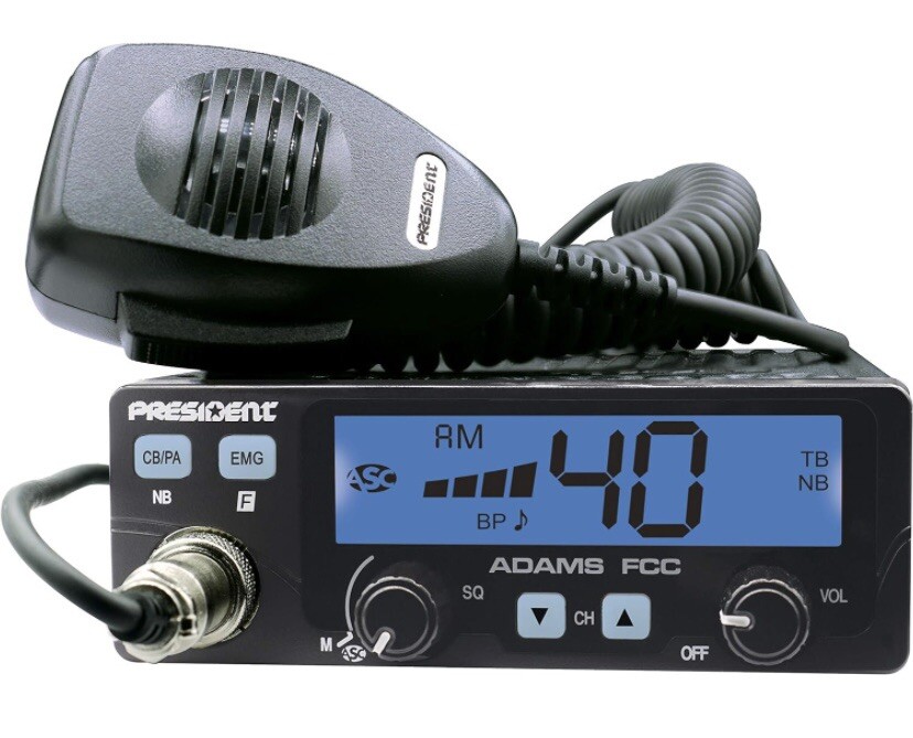 PRESIDENT ADAMS 40-CHANNEL CITIZEN BAND AMATEUR FCC MOBILE RADIO W ...