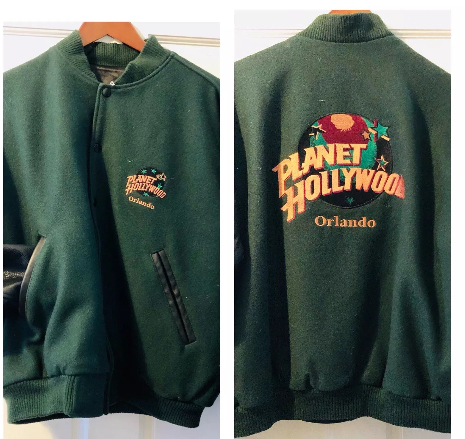 Vintage Beautiful Bomber Jacket Planet Hollywood “Orl… - Gem