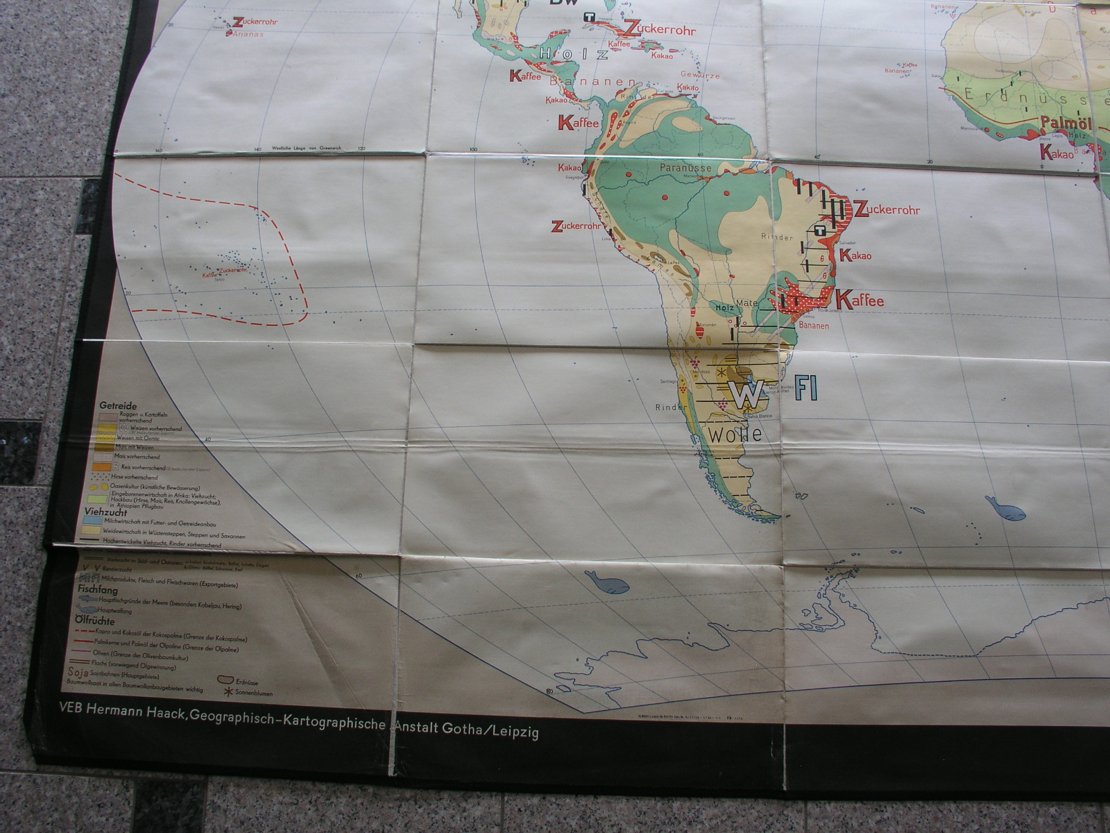 Schulwandkarte alte Weltkarte Landschaftsgebiete 240x143 vintage world ...