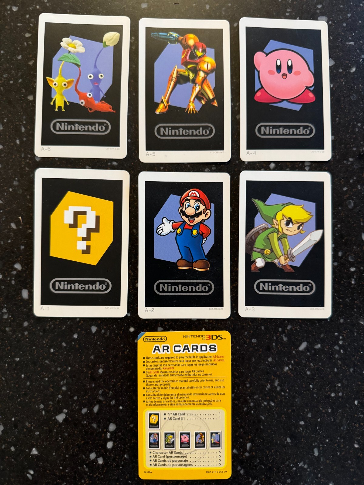 NINTENDO 3DS AR CARDS, including MARIO, ZELDA, KIRBY, METROID PRIME ...