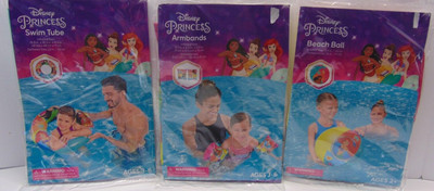 NIP 3pc SET DISNEY PRINCESS SWIM TUBE-ARM BAND FLOATIES-BEACH BALL | eBay
