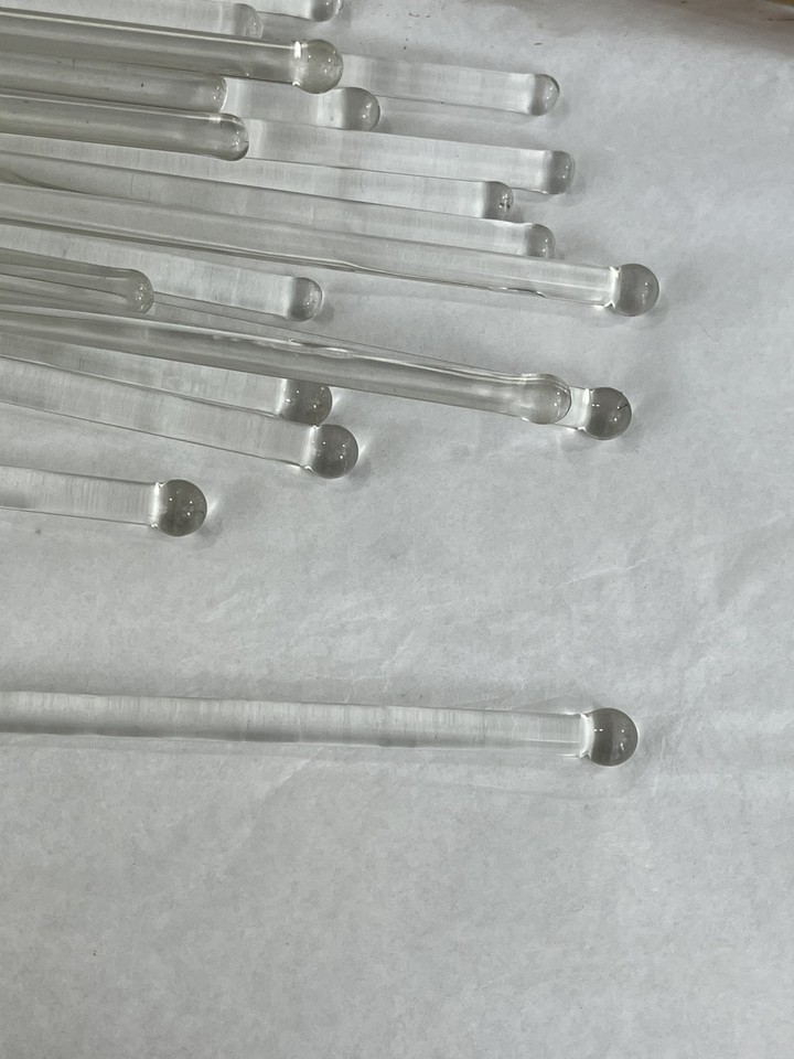 19 Clear Glass 5-1/2” inch Long Swizzle Stir Martini Sticks Garnish | eBay