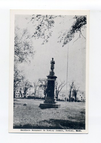 Rowley MA old postcard, Civil War Monument on the common | eBay
