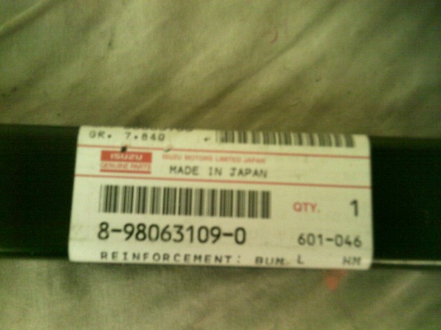 GENUINE ISUZU 8-98063109-0 REINFORCEMENT 8980631090 FOR ISUZU for sale ...