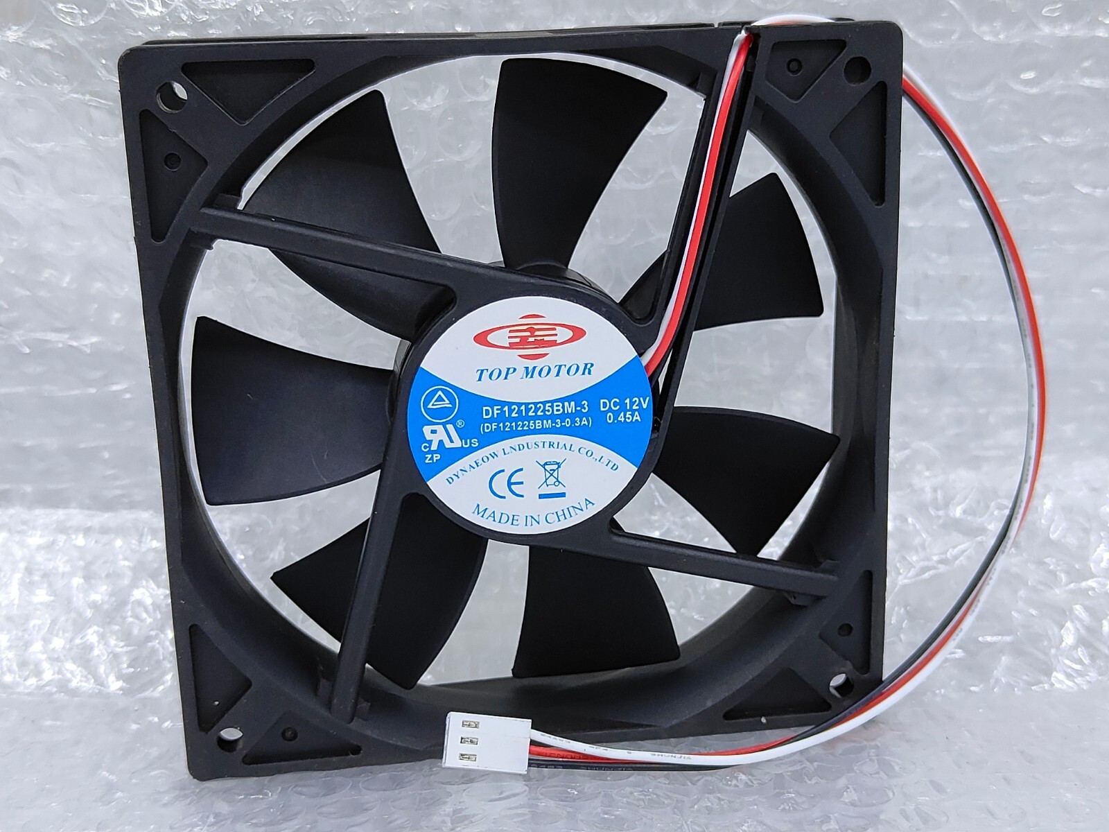 1 PCS TOP MOTOR Fan DF121225BM-3 DC12V 0.45A 12025 12cm 3 wire cooling ...