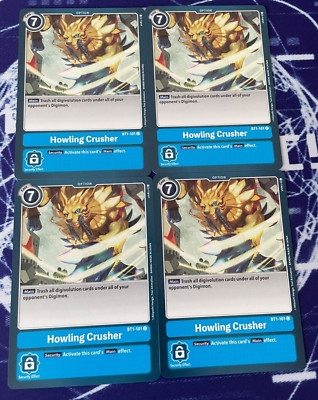 x4 Howling Crusher BT1-101 C Playset Digimon TCG Release Special ...