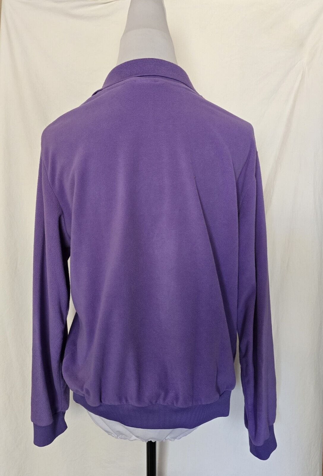 Comfort Corner Collared Quarter Zip Purple Embroidered Pullover ...