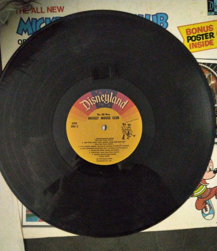 (Pre-owned) New Mickey Mouse Club Vinyl Record - 1977 Disneyland-Great ...