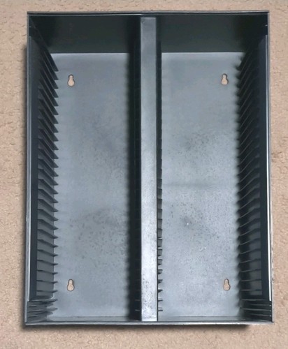 ALPHA 60 CD DOUBLE ROW TOWER STORAGE CASE HOLDER BLACK PLASTIC WALL ...