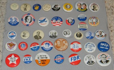 President Campaign, Political - Pins / Buttons Lot of 39 Vintage Pin ...