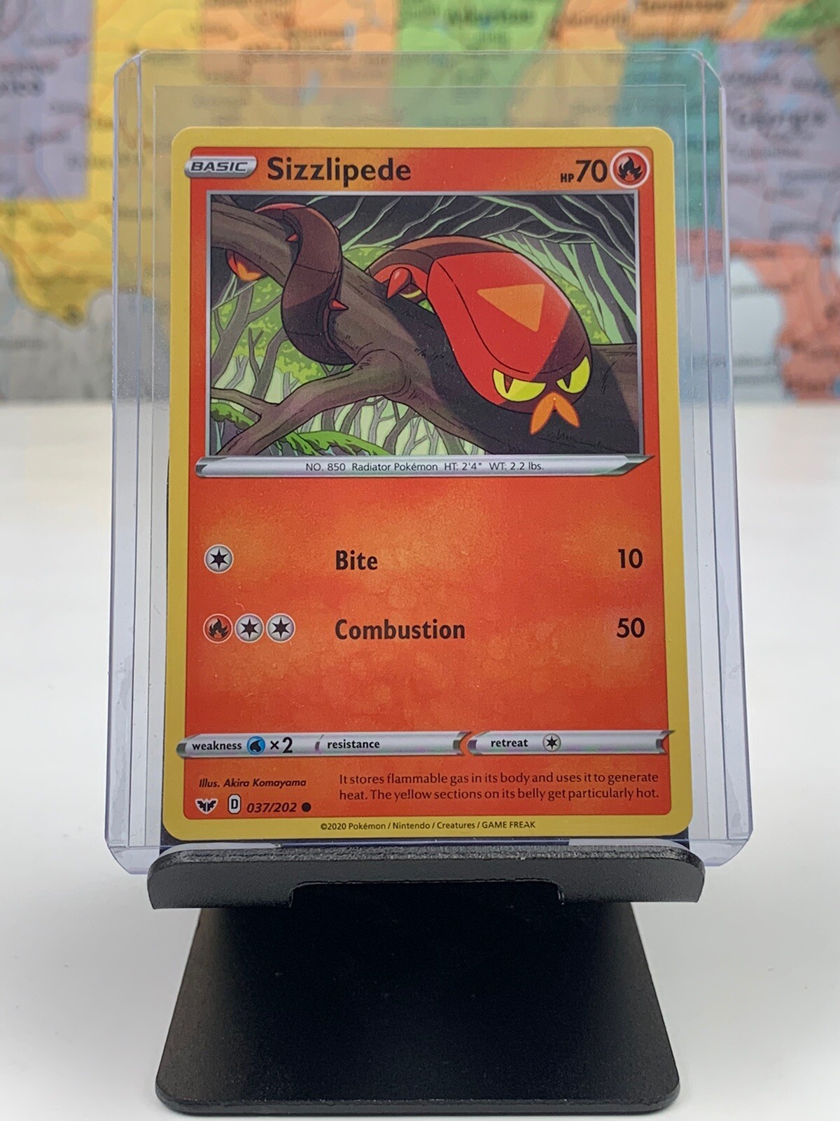 SHIPS SAME DAY Pokemon Card NM/M Sizzlipede 037/202 Basic Fire Type ...
