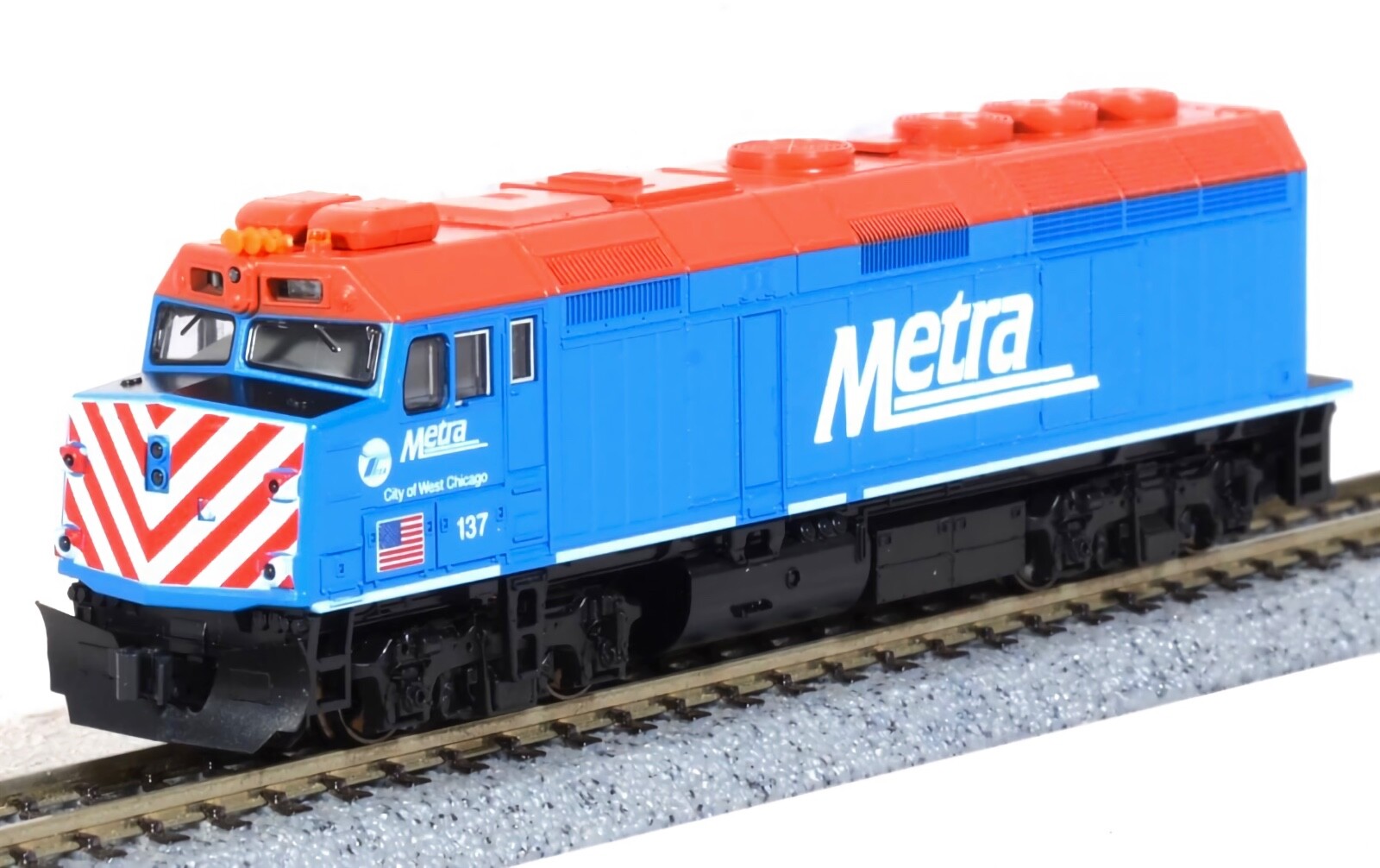 N Scale Kato 176-9101 F40PH Chicago Metra #137 City of West Chicago ...