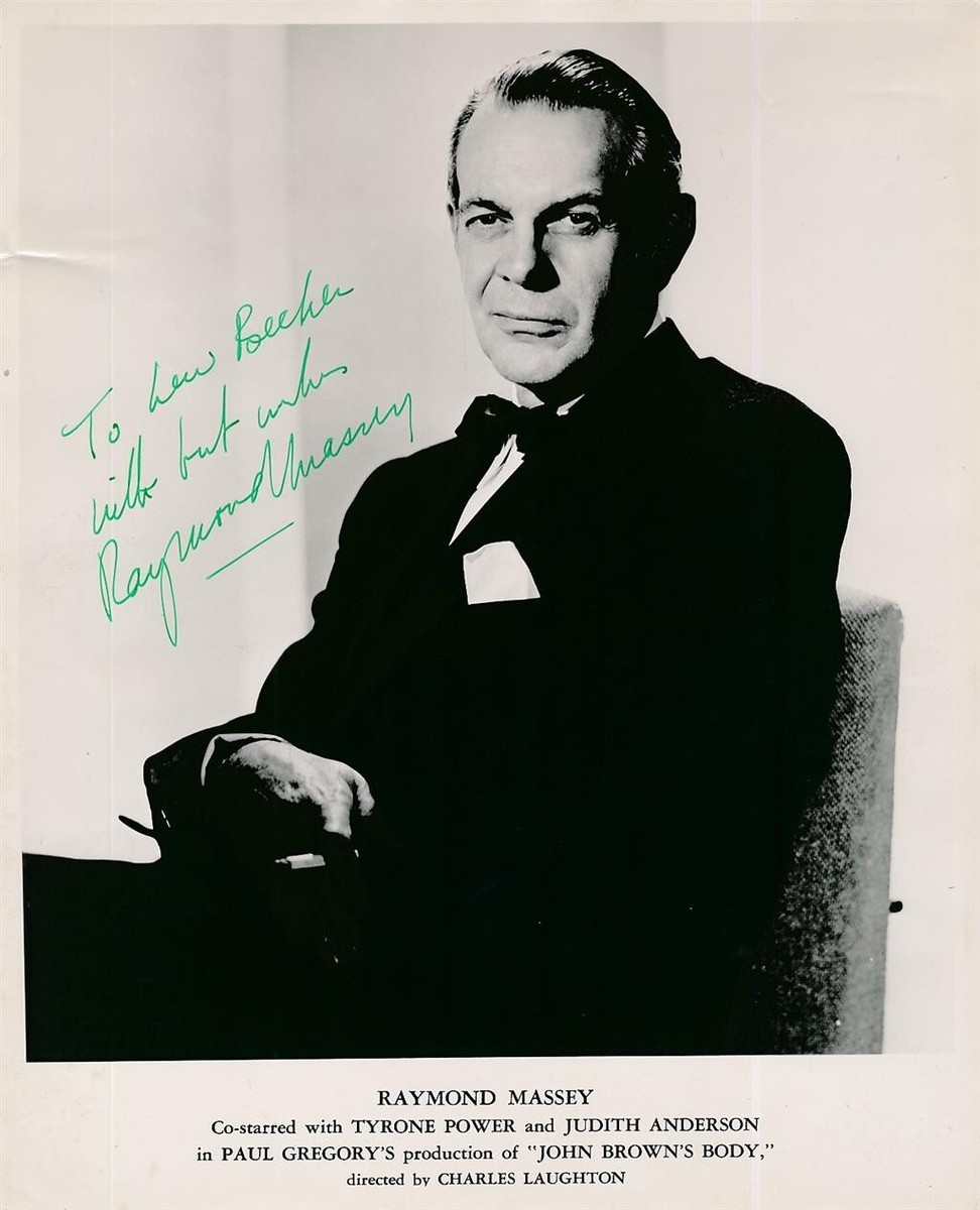 Raymond Massey Autograph