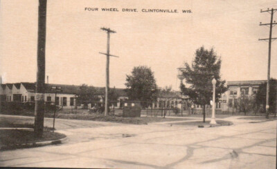 Vintage Four Wheel Drive Clintonville WI Wisconsin Postcard 1910s 1920s ...