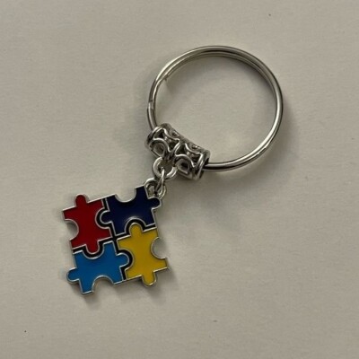 Autism Keychain Puzzle Pieces Square Small Sized BV8 | eBay