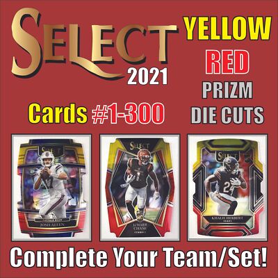 2021 Select NFL Red and Yellow Prizm Die Cuts (#1-300) Complete Your ...