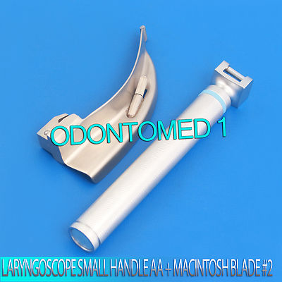 LARYNGOSCOPE SMALL HANDLE AA + MACINTOSH BLADE #2 ENT INTUBATION ...