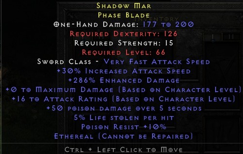 D2r rare phase blade 30ias 286ed %ar%max eth fool mod phase blade--non ...