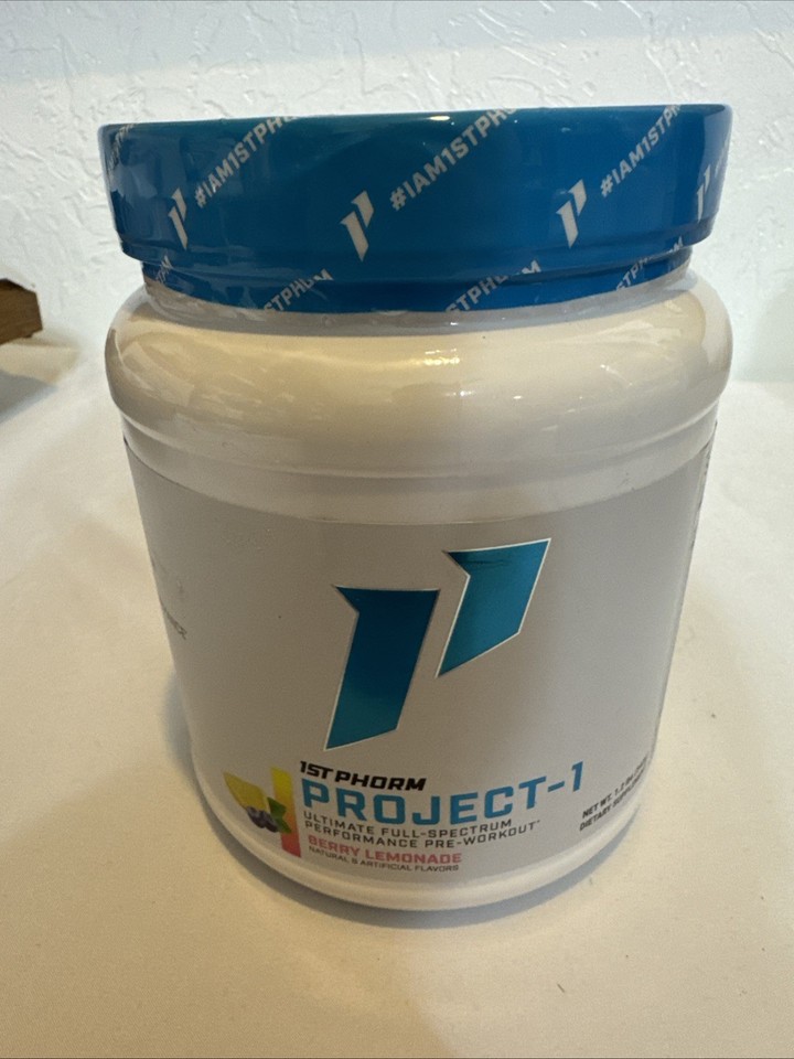(6 PACK)1ST PHORM PROJECT-1 PRE-WORKOUT BERRY LEMONADE 1.2 LBS EXP 09/ ...