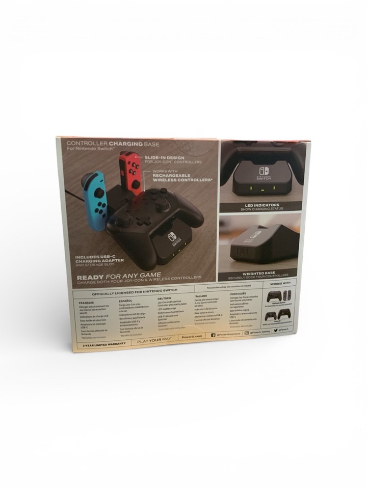PowerA Controller Charging Base for Nintendo Switch Joy-Con & Pro Black ...