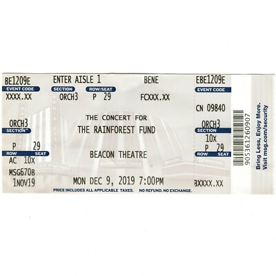 DEBBIE HARRY THE EURYTHMICS BRUCE SPRINGSTEEN Concert Ticket Stub 12/9 ...