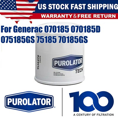 For Generac 070185 070185D 075185GS 75185 70185GS Purolator Oil Filter ...